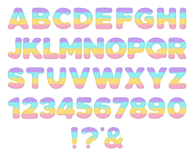 Pastel Pop It Png Alphabet Pop It Numbers Pop It Party - Etsy