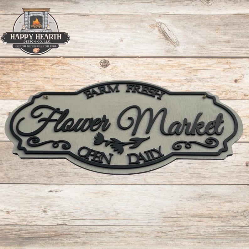 Flower Market Sign - Etsy