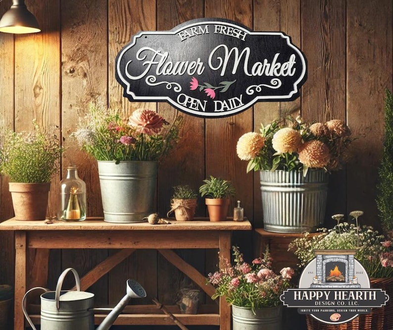 Flower Market Sign - Etsy