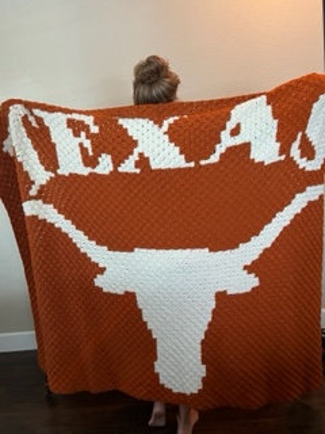 University of Texas Longhorn Crochet Blanket - Etsy
