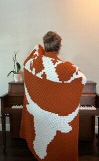 University of Texas Longhorn Crochet Blanket - Etsy