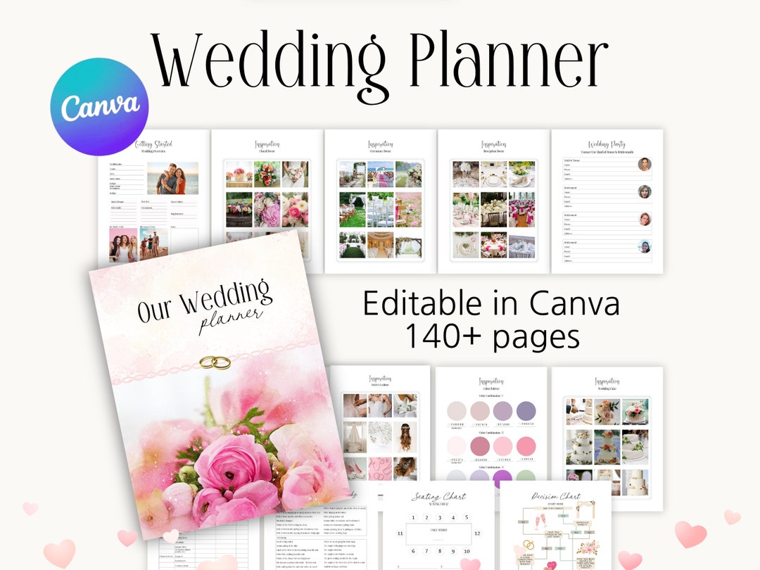 Wedding Planner Canva Template, Instant Download, Printable Wedding Kit ...