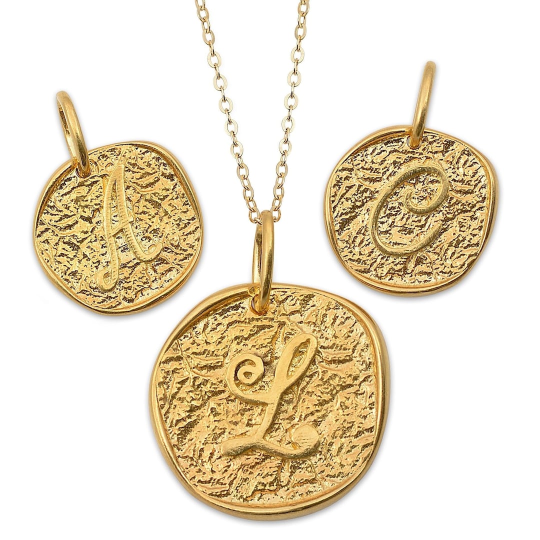 Gold Pendant 14K Gold Pendant 14K Gold Charm 14K Gold Jewelry Initial ...