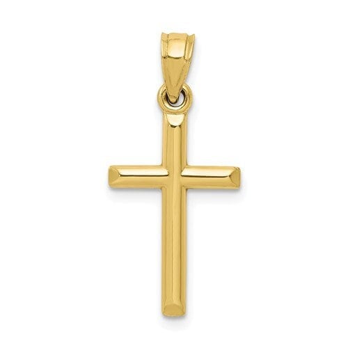 Solid Gold Cross Pendant 14k Gold Cross Pendant Gold Cross Charm 14k ...