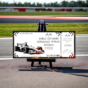 Foiled Grand Prix Race Ticket Invitation | Personalised Car Race Gift ...