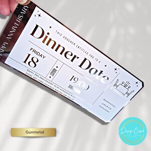 Foil Dinner Date Ticket , Perfect for Valentine's Day or Any Romantic ...