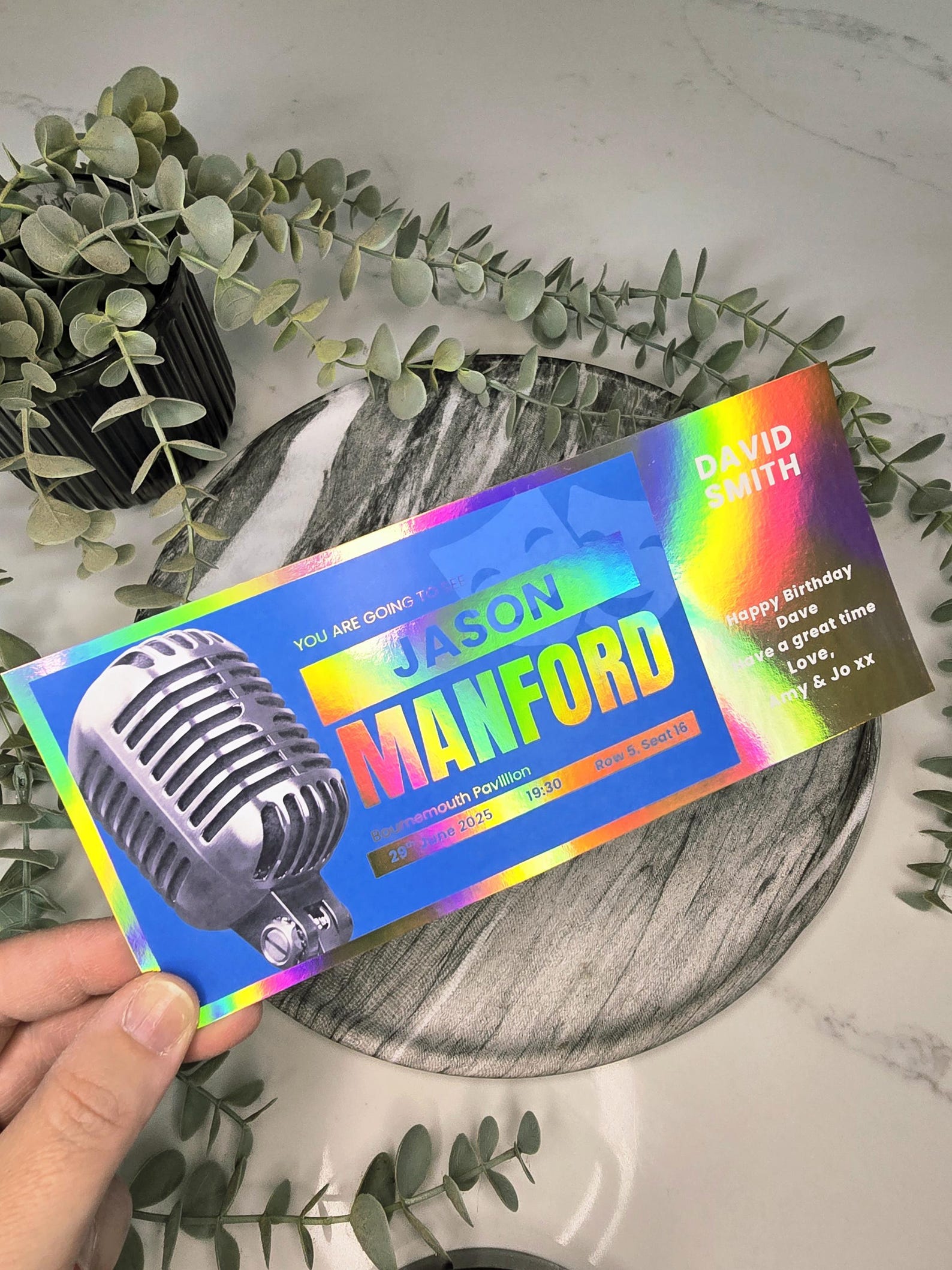 Personalised Comedy Show Ticket: Custom Foil Gift, Handmade Keepsake - Etsy