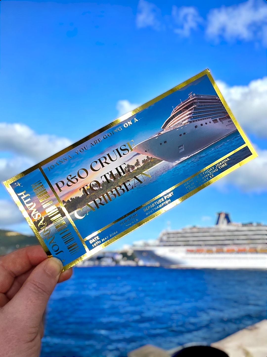 Foil Cruise Trip Reveal Voucher: Personalised Surprise Vacation Gift - Etsy