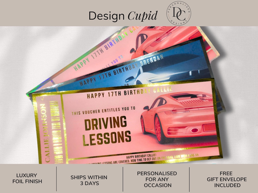 Personalised Driving Lesson Voucher: 17th Birthday Gift - Etsy