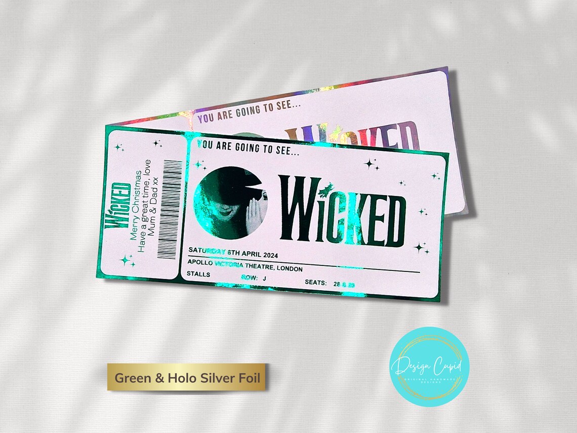 Personalised Foiled Golden Event Ticket: Custom Theatre Gift - Etsy