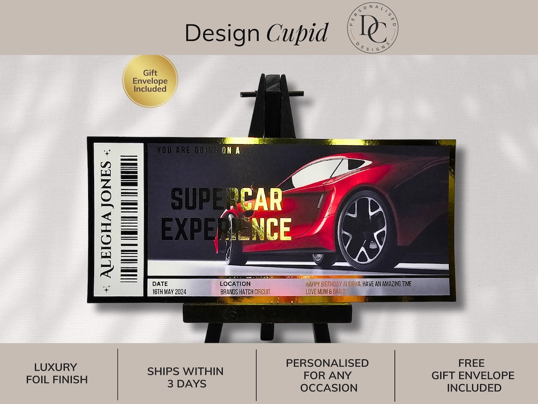 Supercar Driving Experience Voucher; You're Going on A Supercar Reveal ...