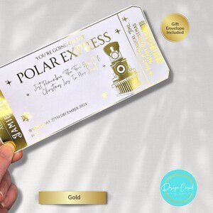 Personalised Foiled Polar Express Ticket, Custom Golden Ticket ...