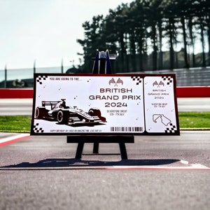 Foiled Grand Prix Race Ticket Invitation | Personalised Car Race Gift ...