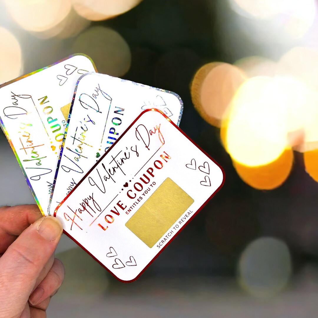 Valentine Foil Love Coupons, Scratch off Coupon, Fun Valentine Gift ...