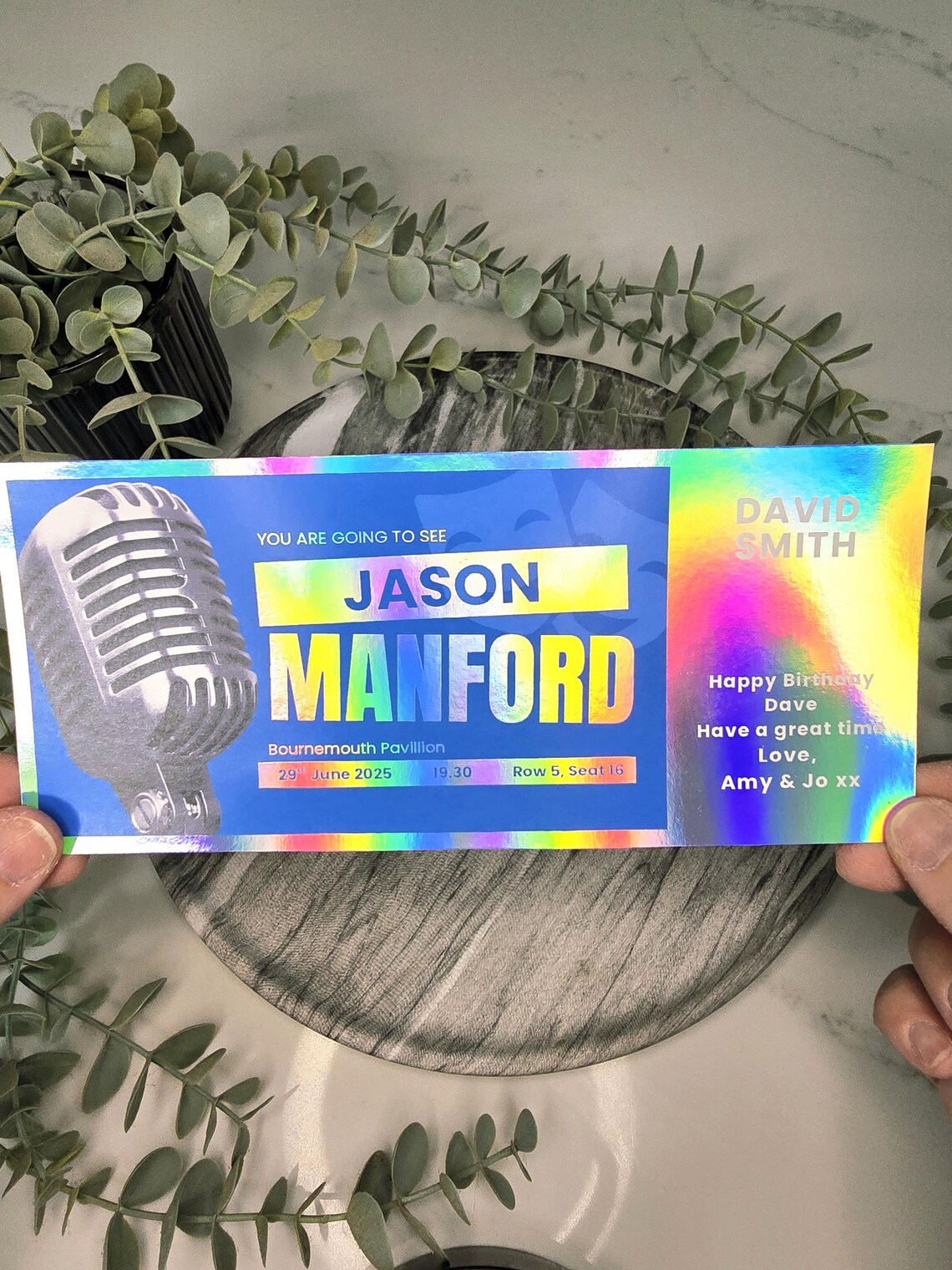 Personalised Comedy Show Ticket: Custom Foil Gift, Handmade Keepsake - Etsy