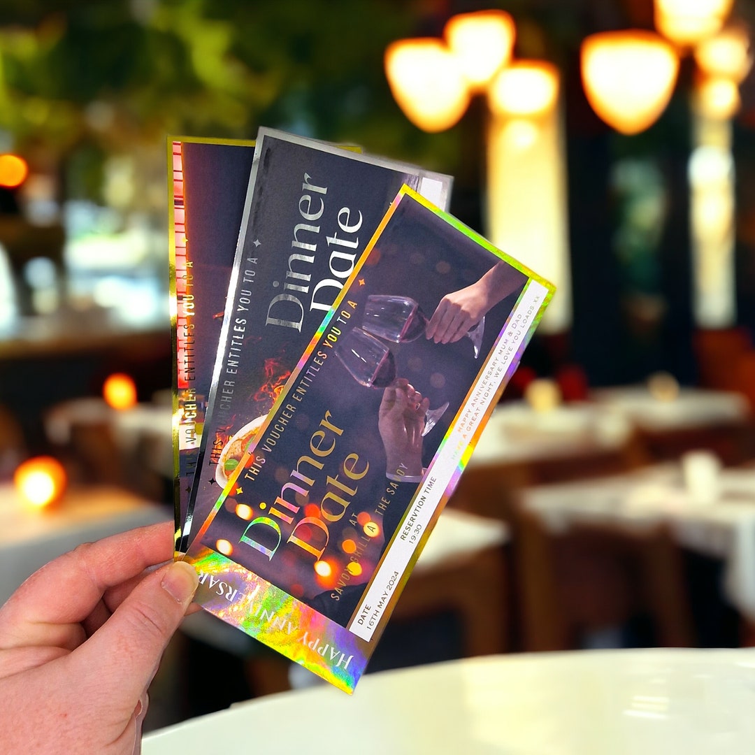 Foil Dinner Date Ticket , Valentine's Day Surprise Meal, Anniversary ...