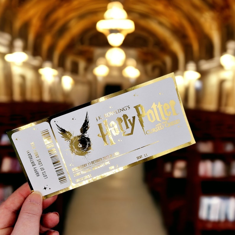 Personalised Foiled Golden Event Ticket: Custom Theatre Gift - Etsy