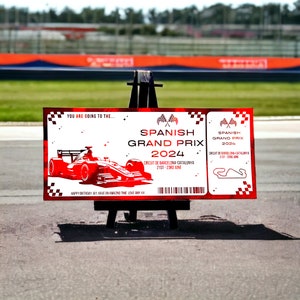 Personalised Grand Prix Ticket, Foil Voucher, Motor Car Racing Voucher ...