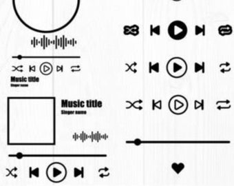 Music Player Svg, Audio Control Buttons SVG, Acrylic Song Art, Glass ...