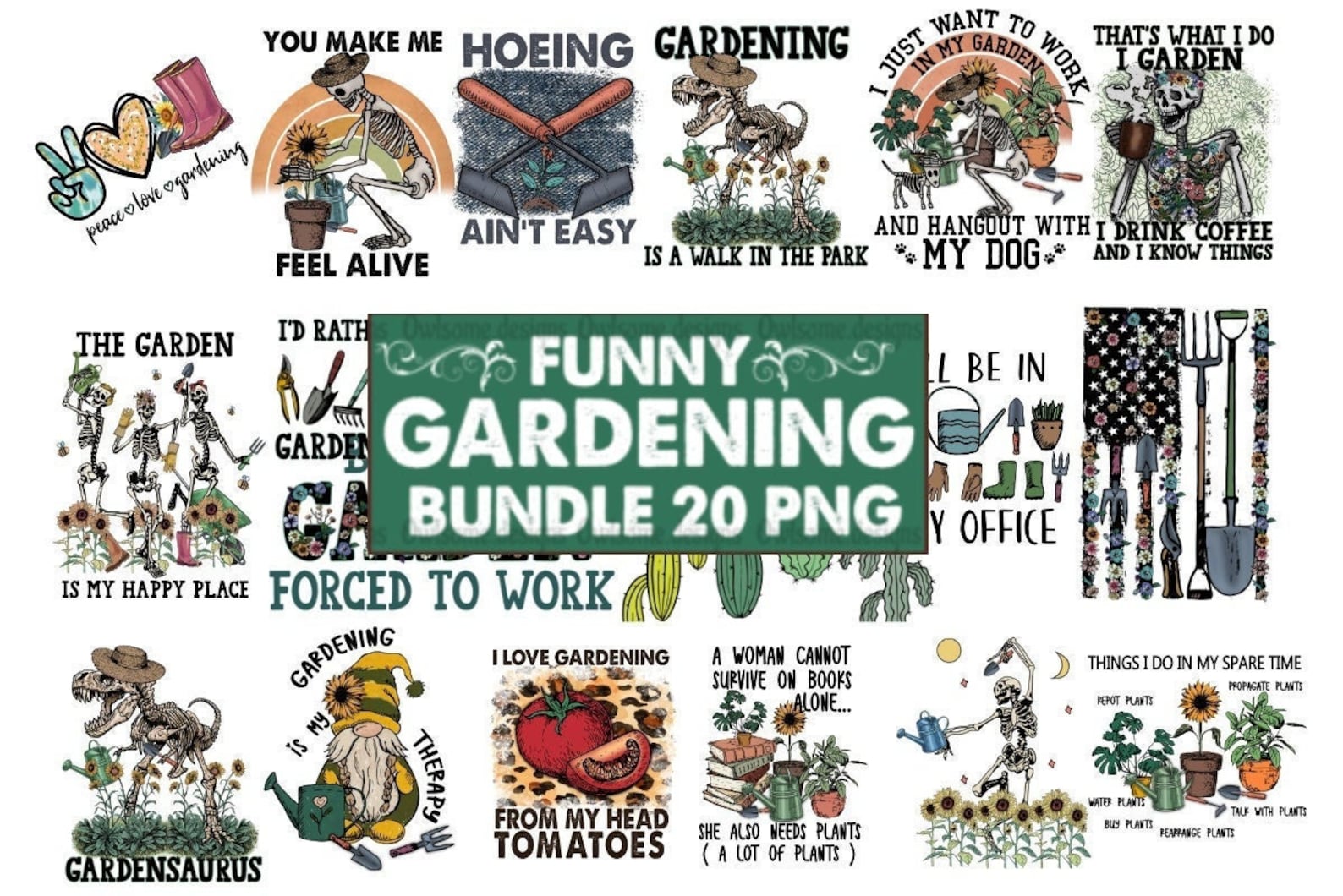 Funny Gardening Sublimation Bundle Gardening Png Digital Graphics ...