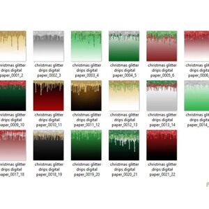 Christmas Dripping Glitter Digital Paper, Glitter Frosting Drips ...