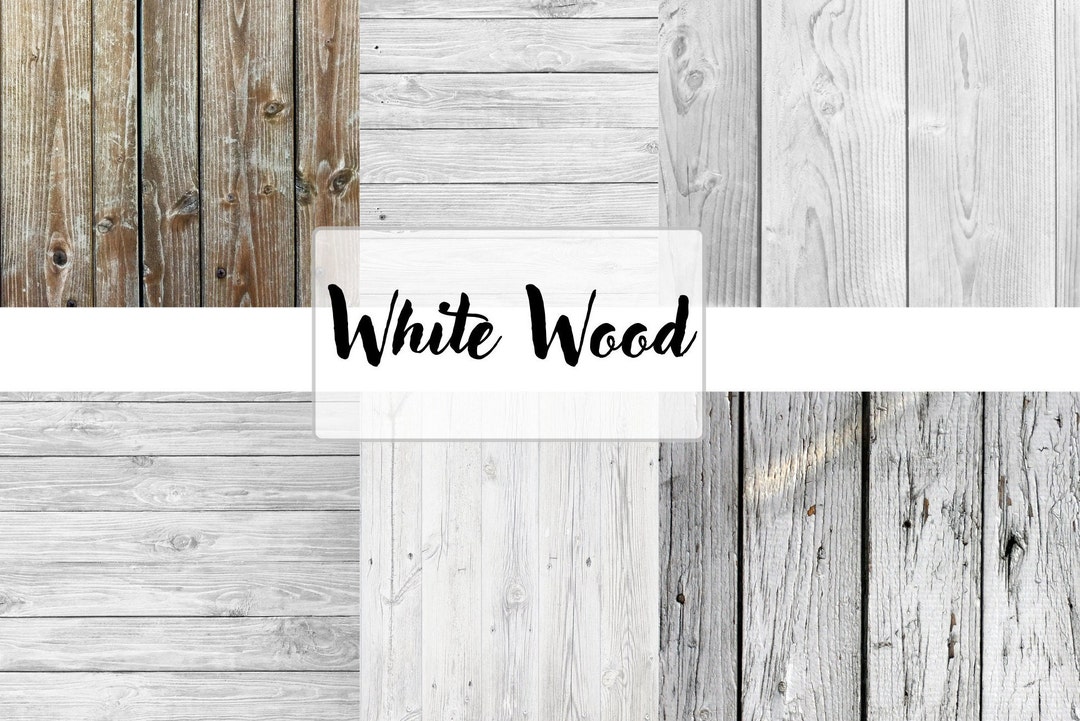 White Wood Digital Paper, Rustic Wood Texture, Wooden Planks ...