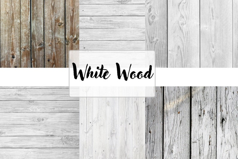 White Wood Digital Paper, Rustic Wood Texture, Wooden Planks ...