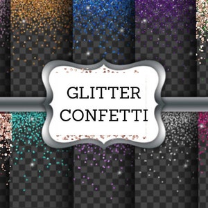 10 Glitter Confetti Overlay Images, 10 Colors, Glitter Borders, Glitter ...