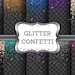 10 Glitter Confetti Overlay Images, 10 Colors, Glitter Borders, Glitter ...