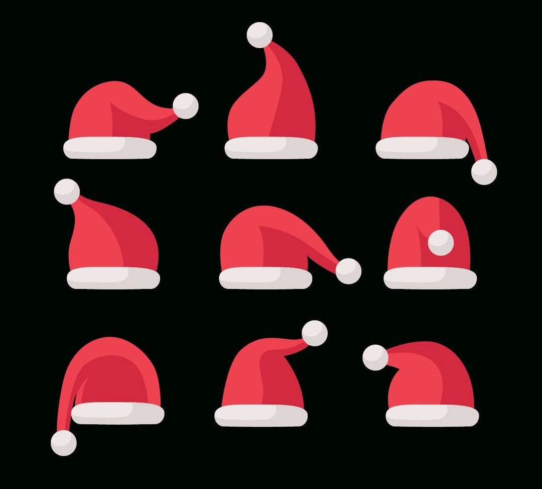 9 Santa Hat SVG, Cristmas Hat Layered Cut File, Christmas SVG, Xmas ...