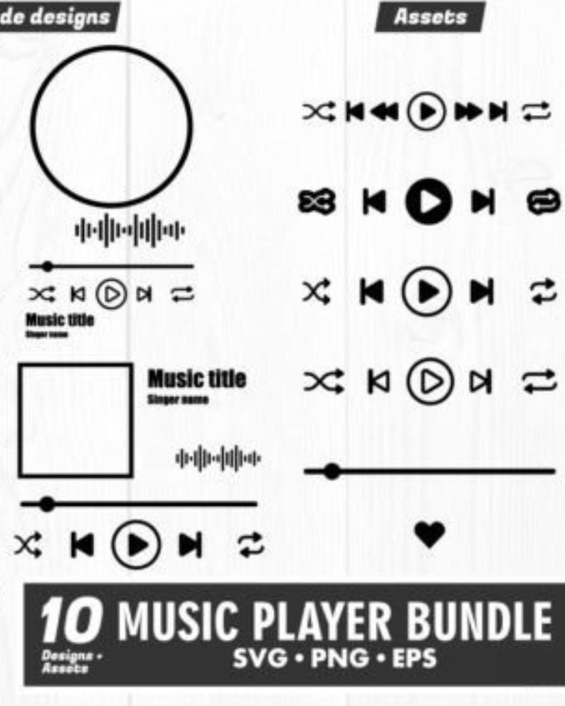 Music Player Svg, Audio Control Buttons SVG, Acrylic Song Art, Glass ...