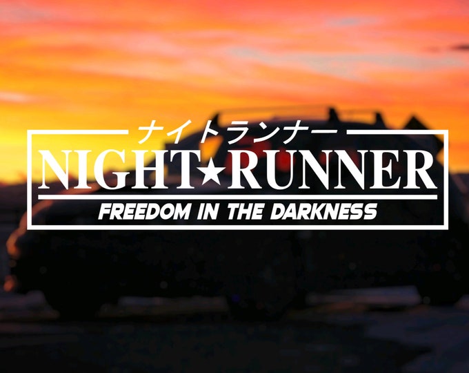 Night Runner Decal Sticker Freedom in the Darkness windshield, Windows ...