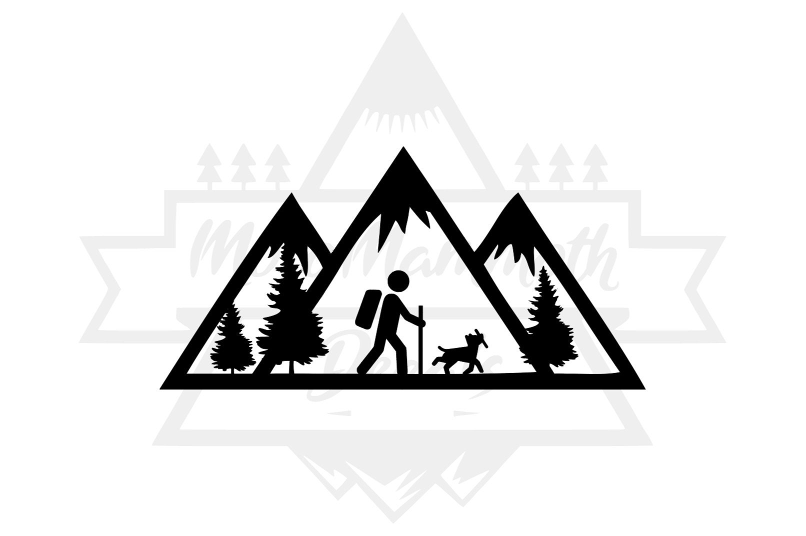 Stickman and Dog Hiking Car Window Decal, Truck Decal, Motorcycle Decal ...