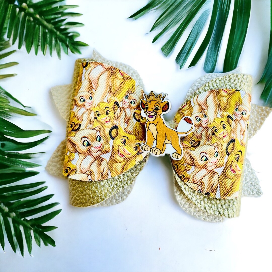 Lion King Pinched 5inch Faux Leather Bow - Etsy