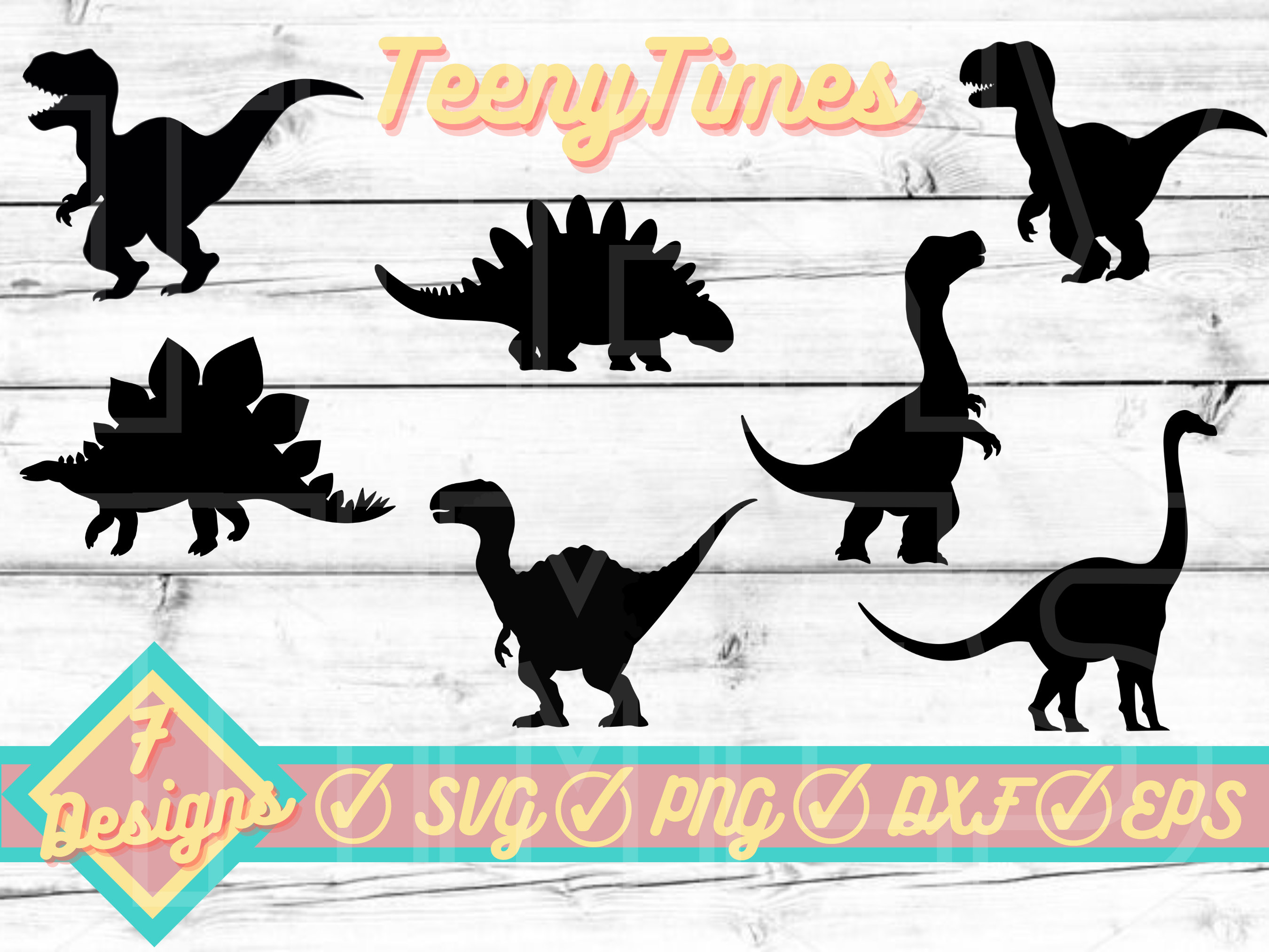 Dinosaurs SVG Bundle T-rex Brachiosaurus Triceratops, Cricut and ...
