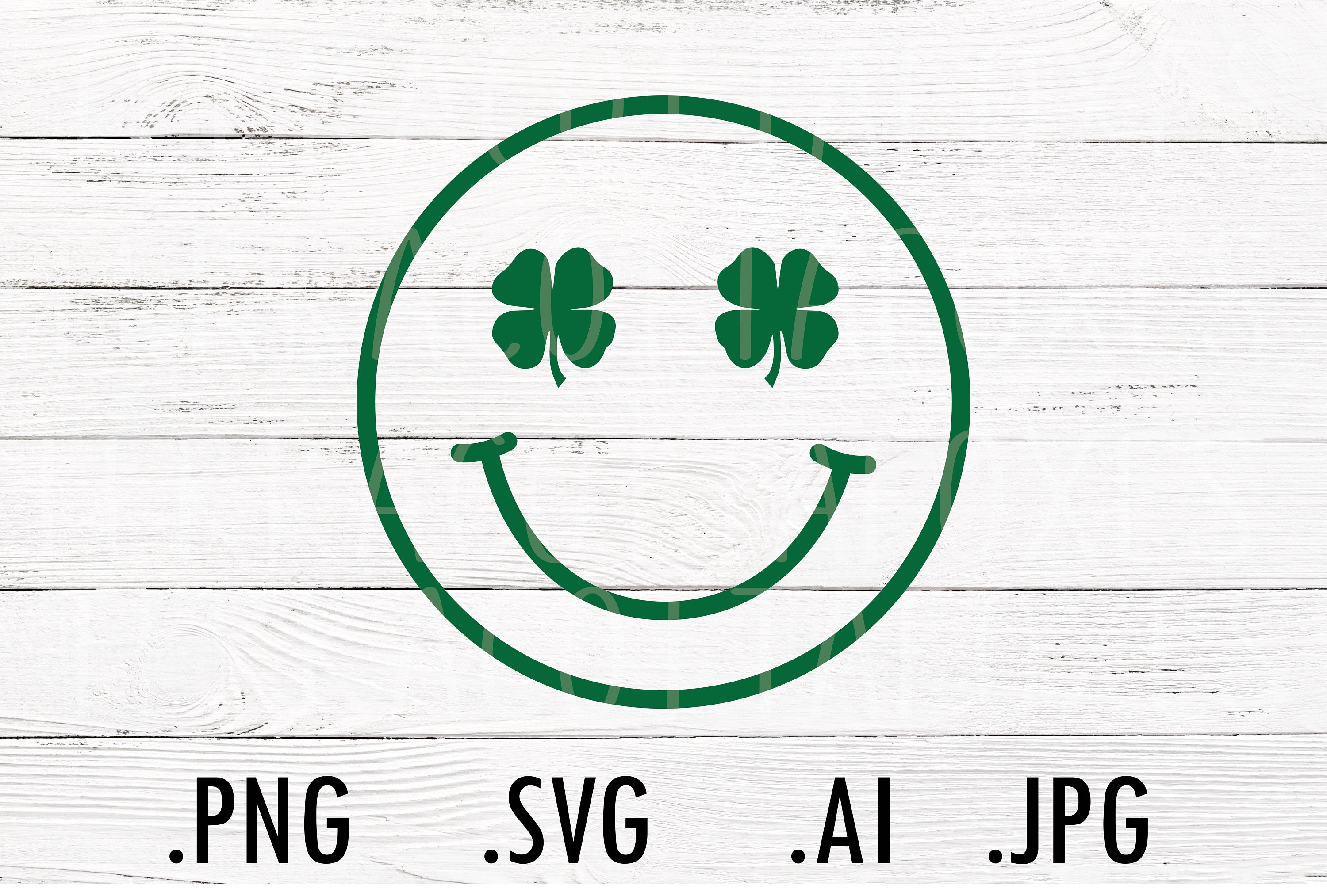 Retro St. Patty's Smiley Face Svg | Shamrock Smiley Face Svg | St ...