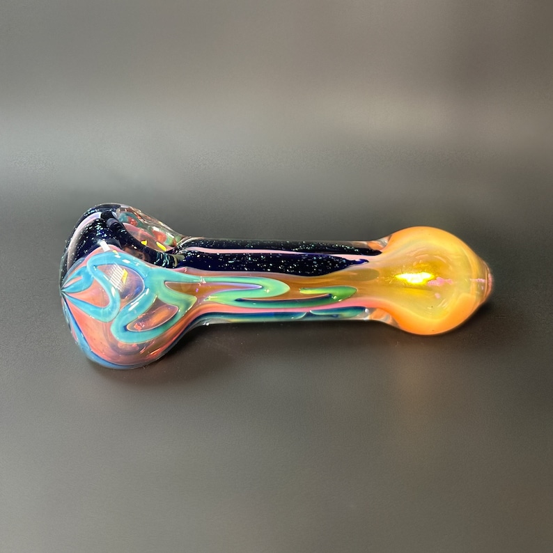 Pink Gold & Purple Glass Pipe Iridescent Fumed Spoon Pipe - Etsy