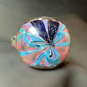 Pink Gold & Purple Glass Pipe Iridescent Fumed Spoon Pipe Orange ...