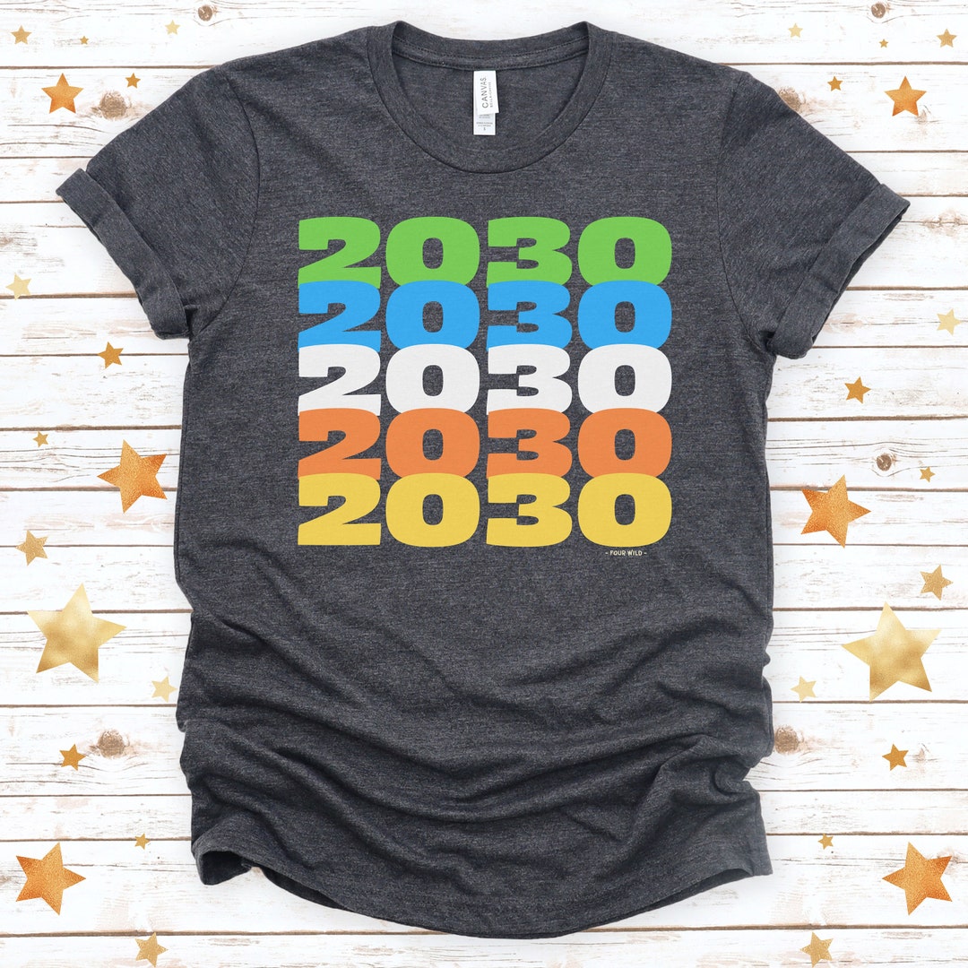 Graduation Year 2030 Colorful T-shirt, Graduate Gift Apparel, Twenty ...