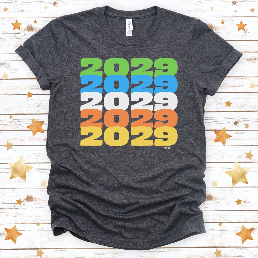 Graduation Year 2029 Colorful T-shirt, Graduate Gift Apparel, Twenty ...
