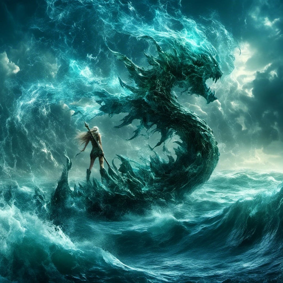 Viking Norse Sea Goddess Dragon One of A Kind Premium Customized Poster ...