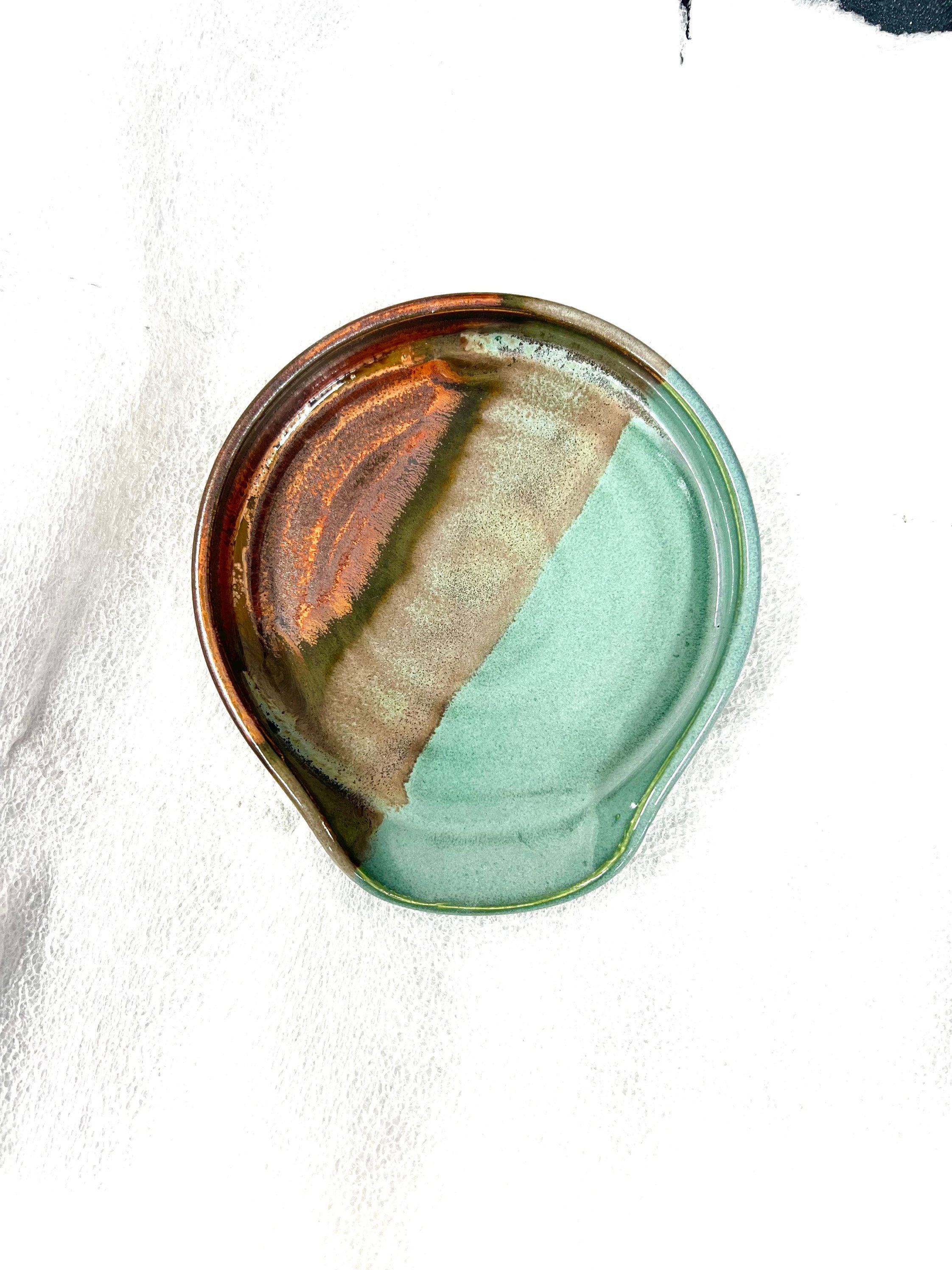 Blue and Copper Spoon Rest - Etsy