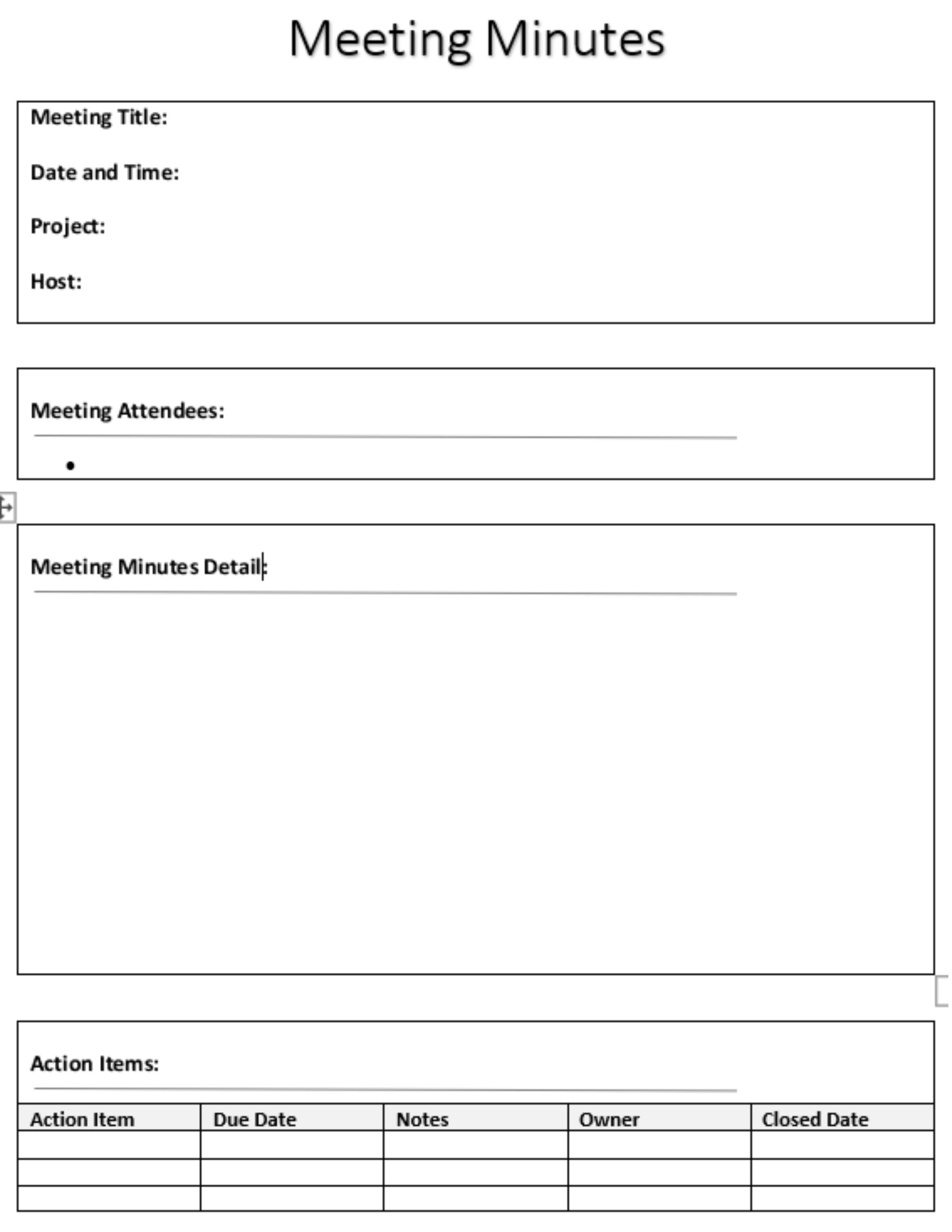 Meeting Minutes Template Project Management Template Project Manager ...