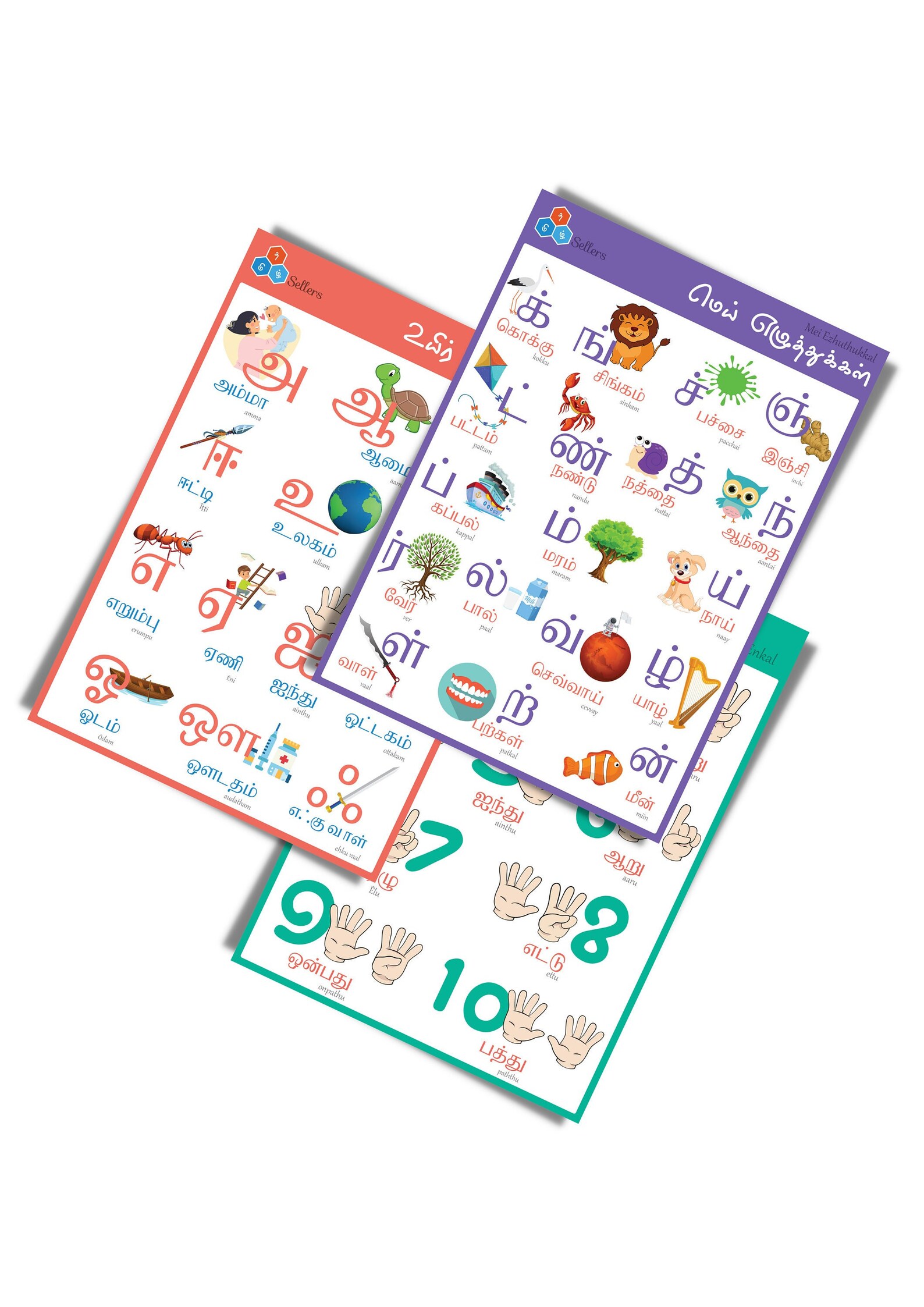 Tamil Alphabet Wallcharts (printed), Vowels, Consonants & Numbers - Etsy