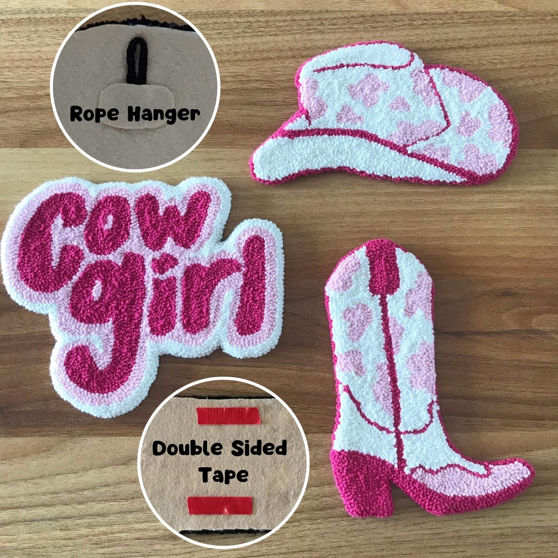 Punch Needle Cowboy Decor,cowgirl Boot Wall Art,wall Hanging Western ...