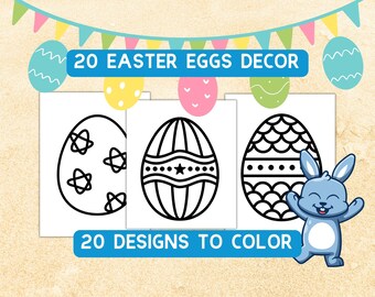 Large Easter Egg Coloring Pages for Toddlers and Preschool, Easter ...
