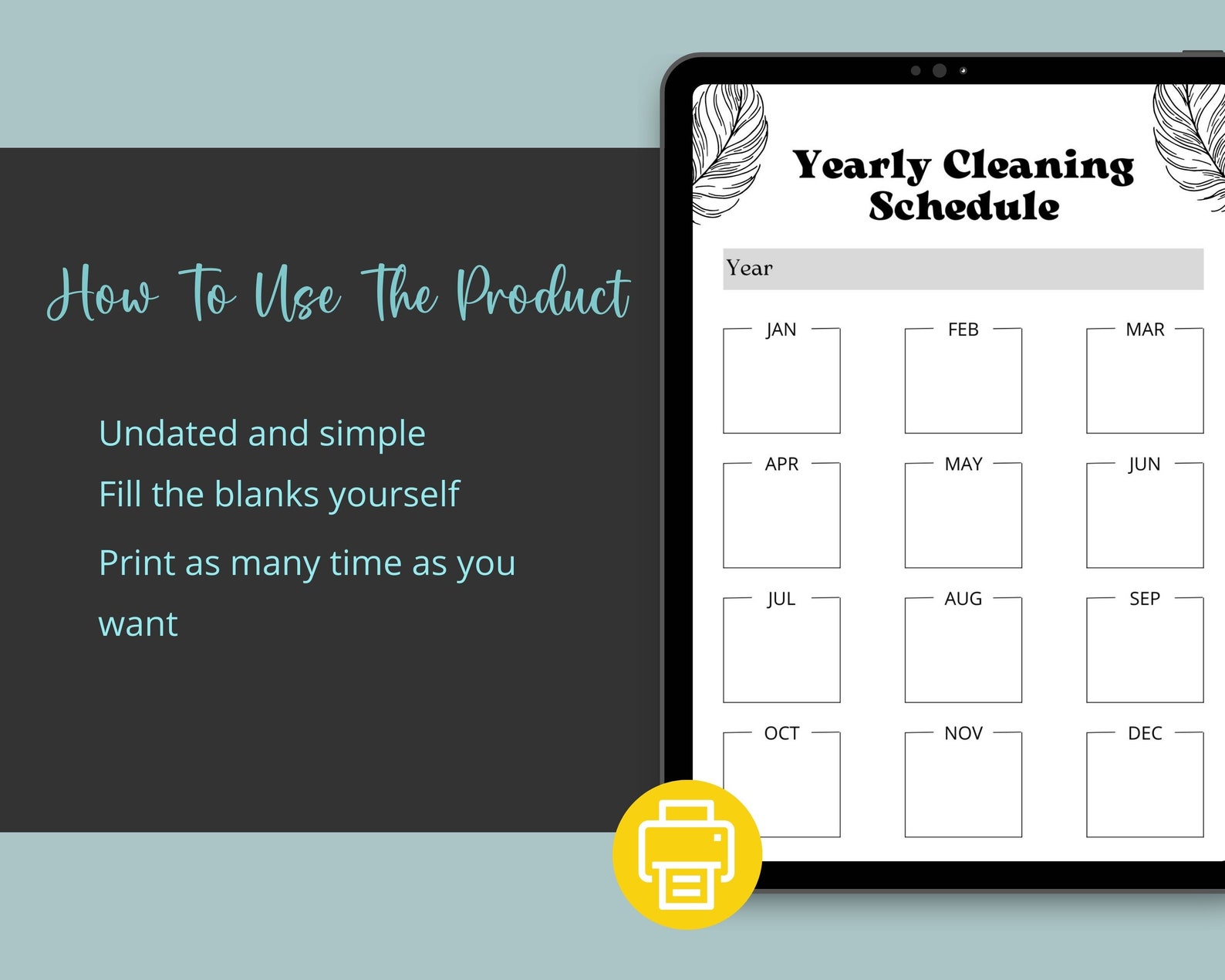 Instant Download Minimalist Cleaning Planner, Simple Home Management ...