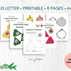 3D Christmas Tree Paper Ornament, Paper Craft, DYI Activity for Kids ...