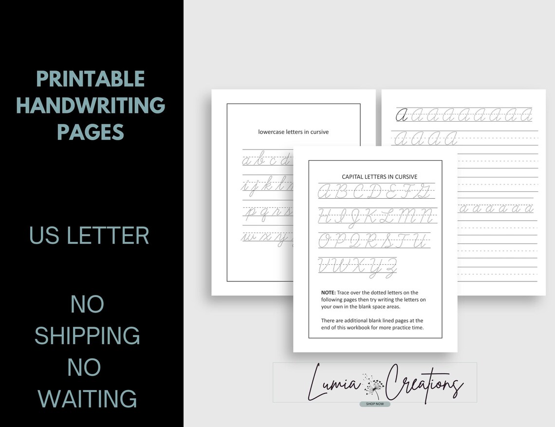 Printable Handwriting Paper Template Writing Practice Workbook - Etsy