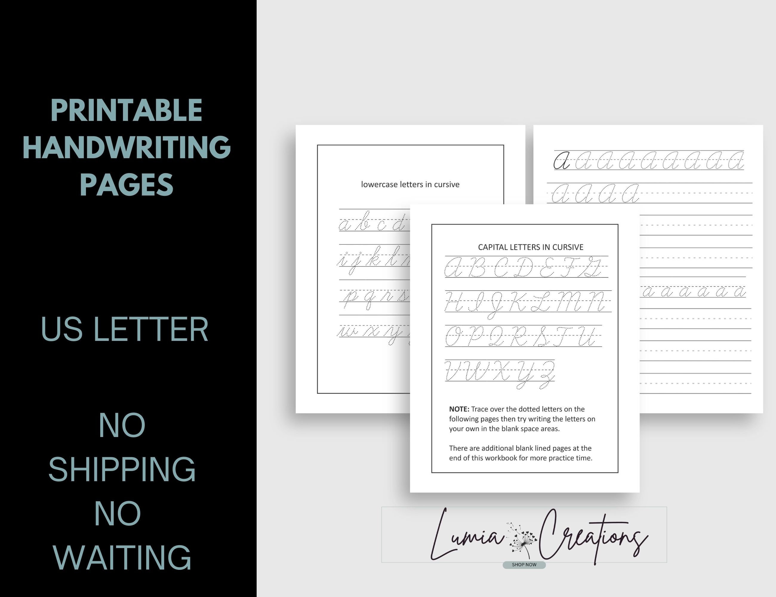 Printable Handwriting Paper Template Writing Practice Workbook - Etsy